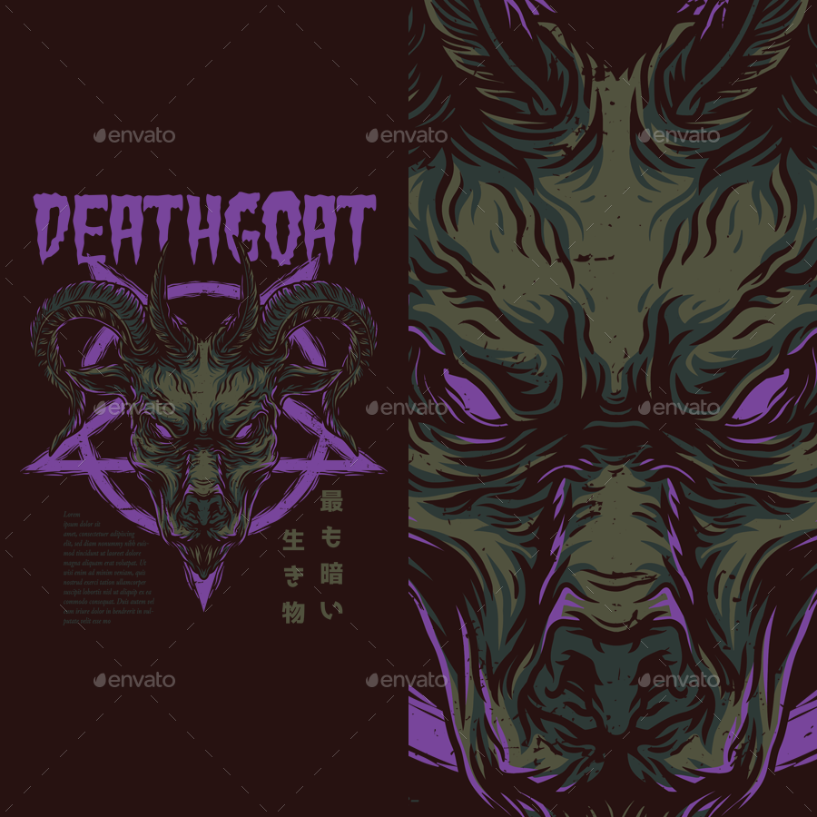 Death Goat T-Shirt Design, T-Shirts | GraphicRiver