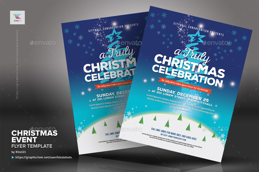 Christmas Event Flyer Template vol.01, Print Templates | GraphicRiver
