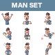 Cartoon Man Stickers, Vectors | GraphicRiver