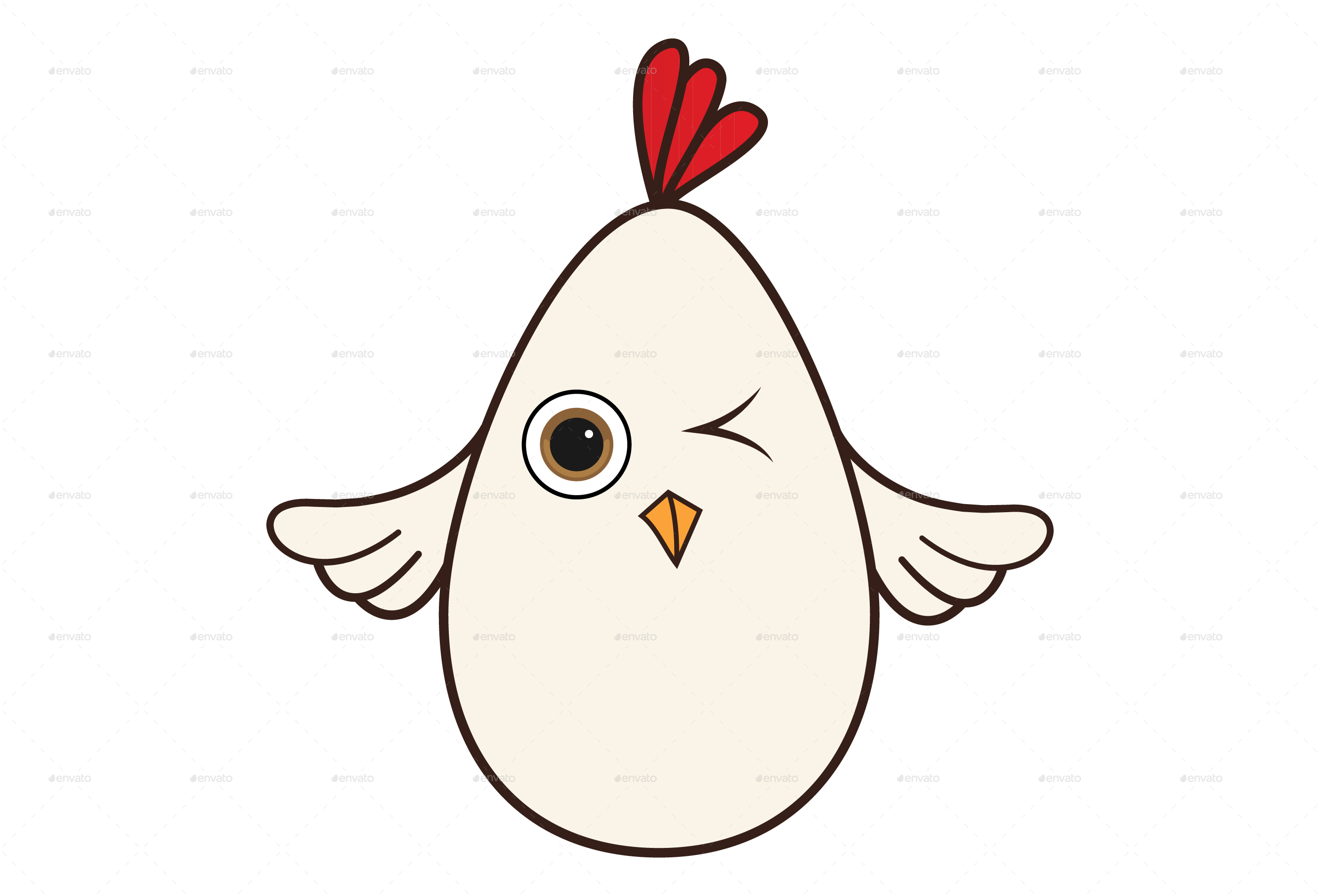 Cartoon Hen Stickers, Vectors | GraphicRiver