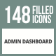 148 Admin Dashboard Filled Round Corner Icons, Icons | GraphicRiver