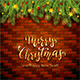 Christmas Lettering on Brick Wall Background with Holiday Decorations ...