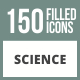 150 Science Filled Round Corner Icons by IconBunny | GraphicRiver