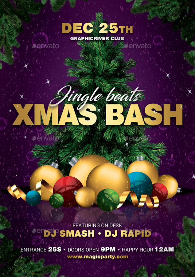 Christmas Bash Poster, Print Templates | GraphicRiver