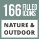 166 Nature & Outdoor Filled Round Corner Icons, Icons | GraphicRiver