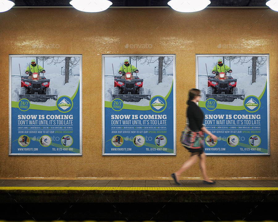 Snow Removal Service Poster Template, Print Templates | GraphicRiver