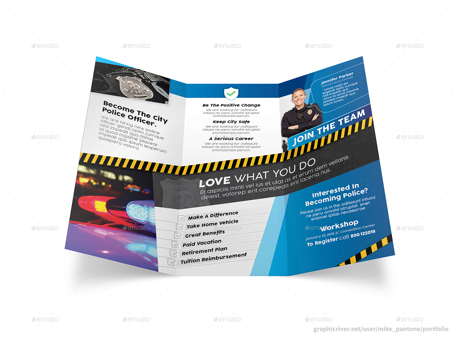 Police Trifold Brochure, Print Templates | GraphicRiver