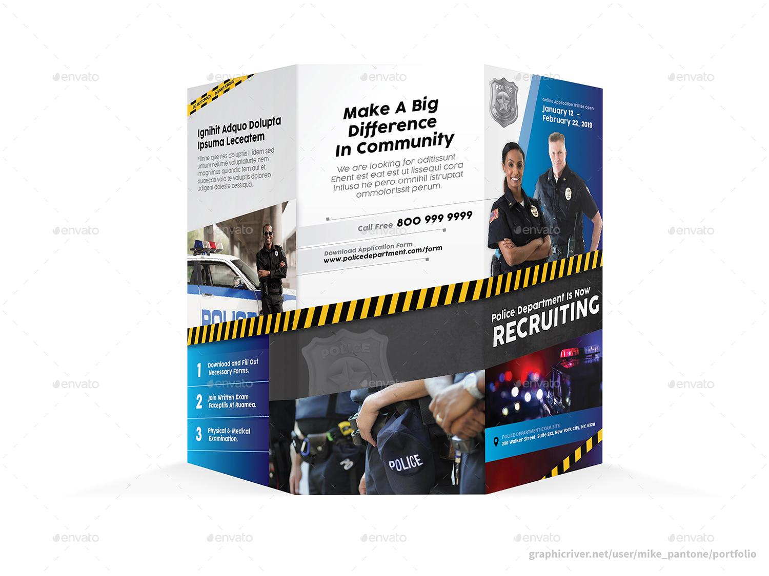 Police Trifold Brochure, Print Templates | GraphicRiver