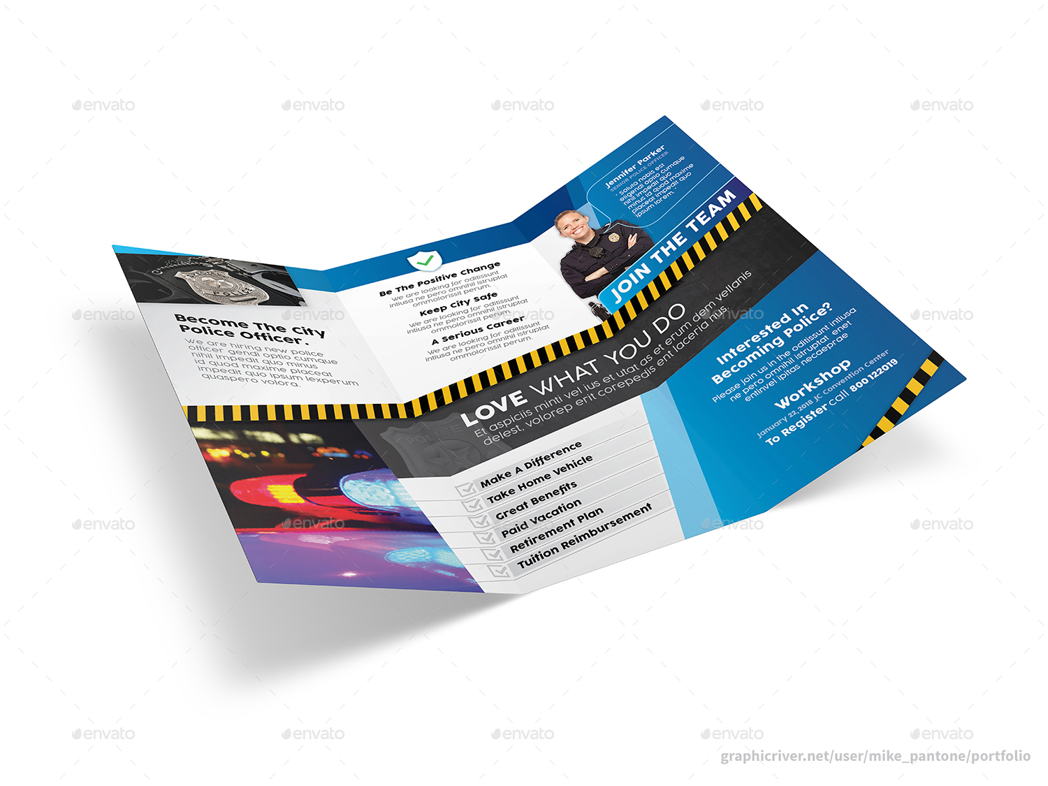 Police Trifold Brochure, Print Templates | GraphicRiver