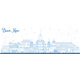 Outline Bien Hoa Vietnam City Skyline with Blue Buildings, Vectors