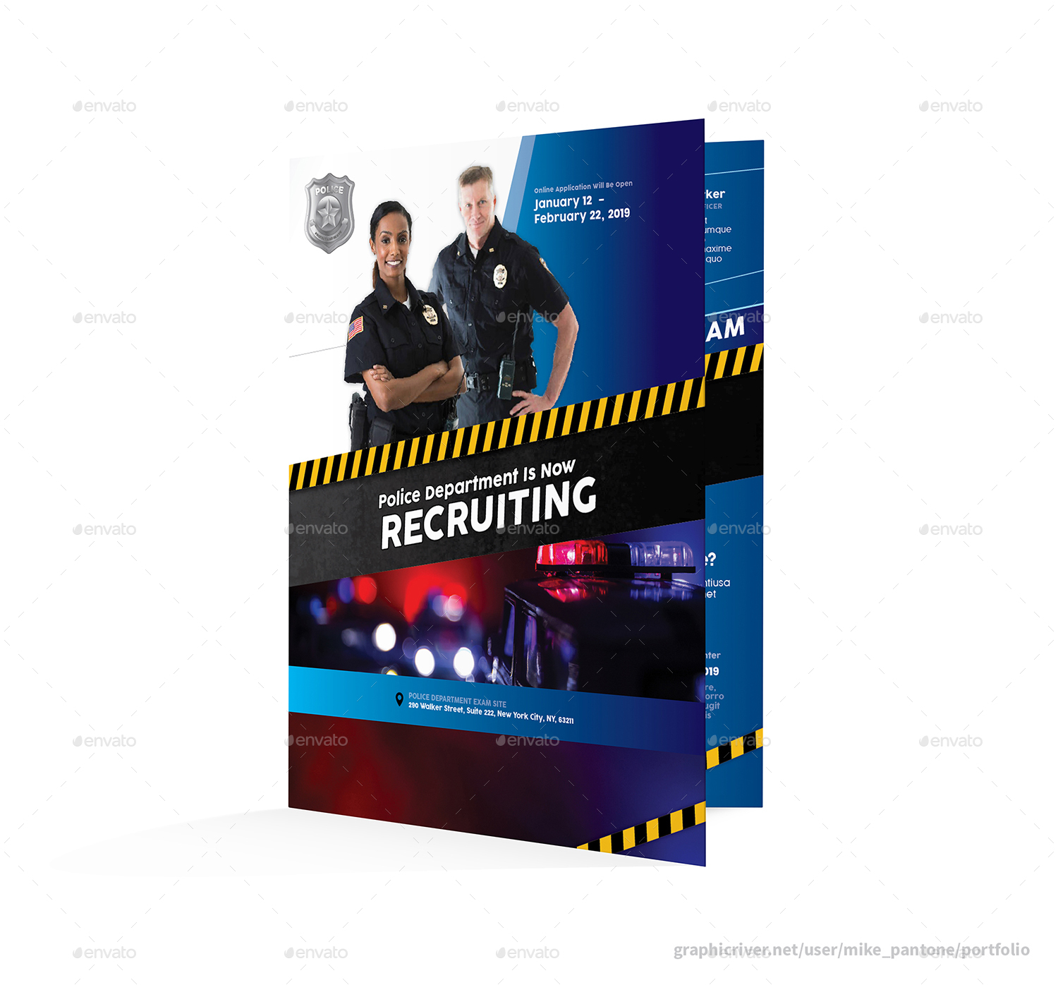 Police Bifold / Halffold Brochure, Print Templates | GraphicRiver