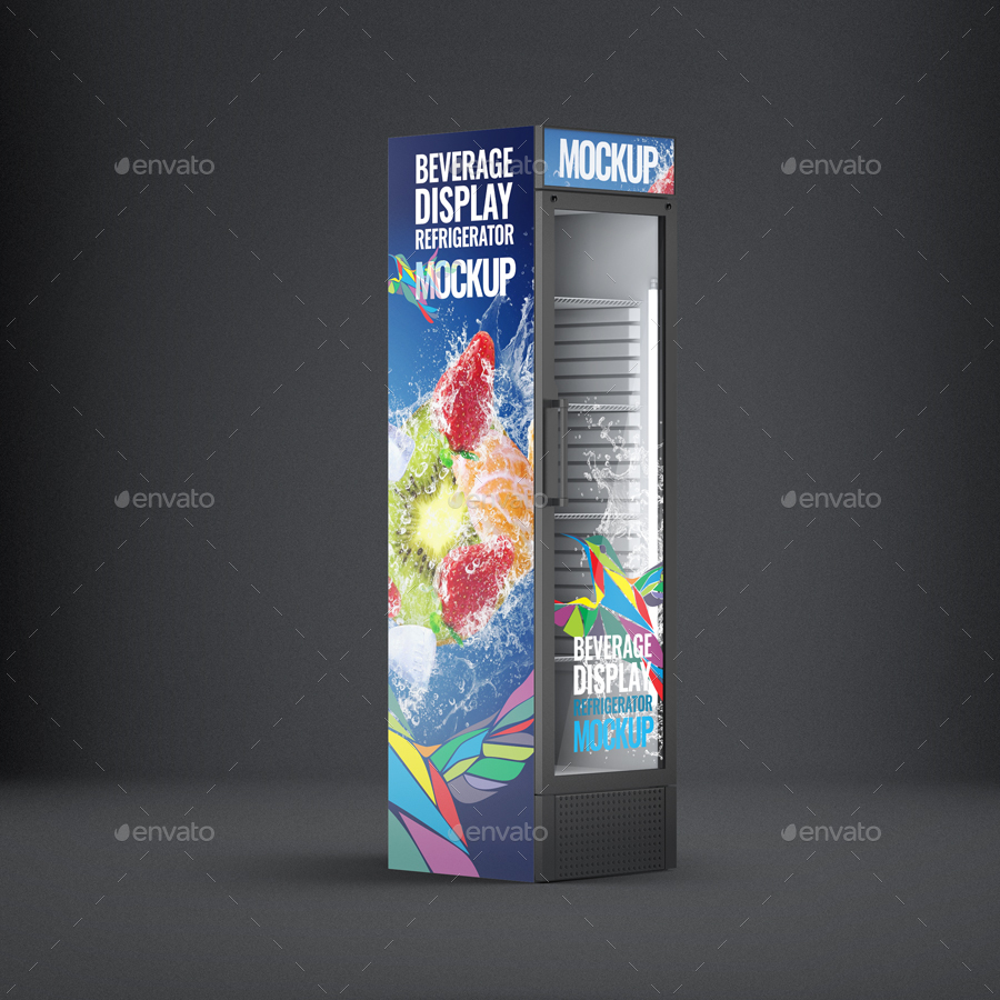 Beverage Display Refrigerator Mock-Up, Graphics | GraphicRiver