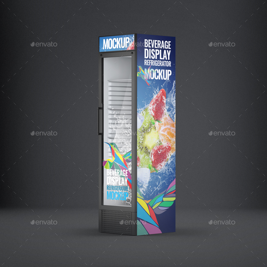 Beverage Display Refrigerator Mock-Up, Graphics | GraphicRiver