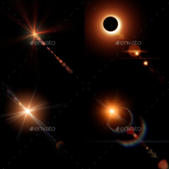 collage with suns and rays Stock Photo by goinyk | PhotoDune