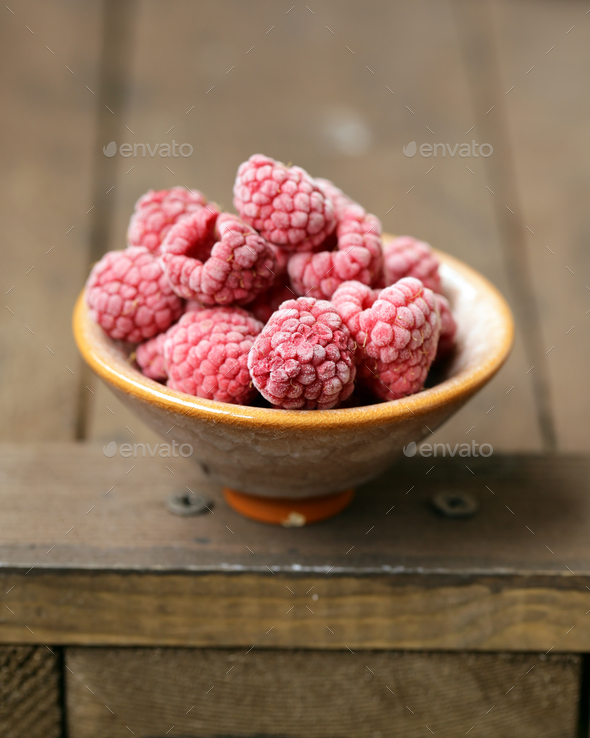 Frozen Organic Raspberries Stock Photo by Dream79 | PhotoDune