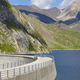 Llauset dam in Aragon. Hydroelectric energy power. Trekking route ...