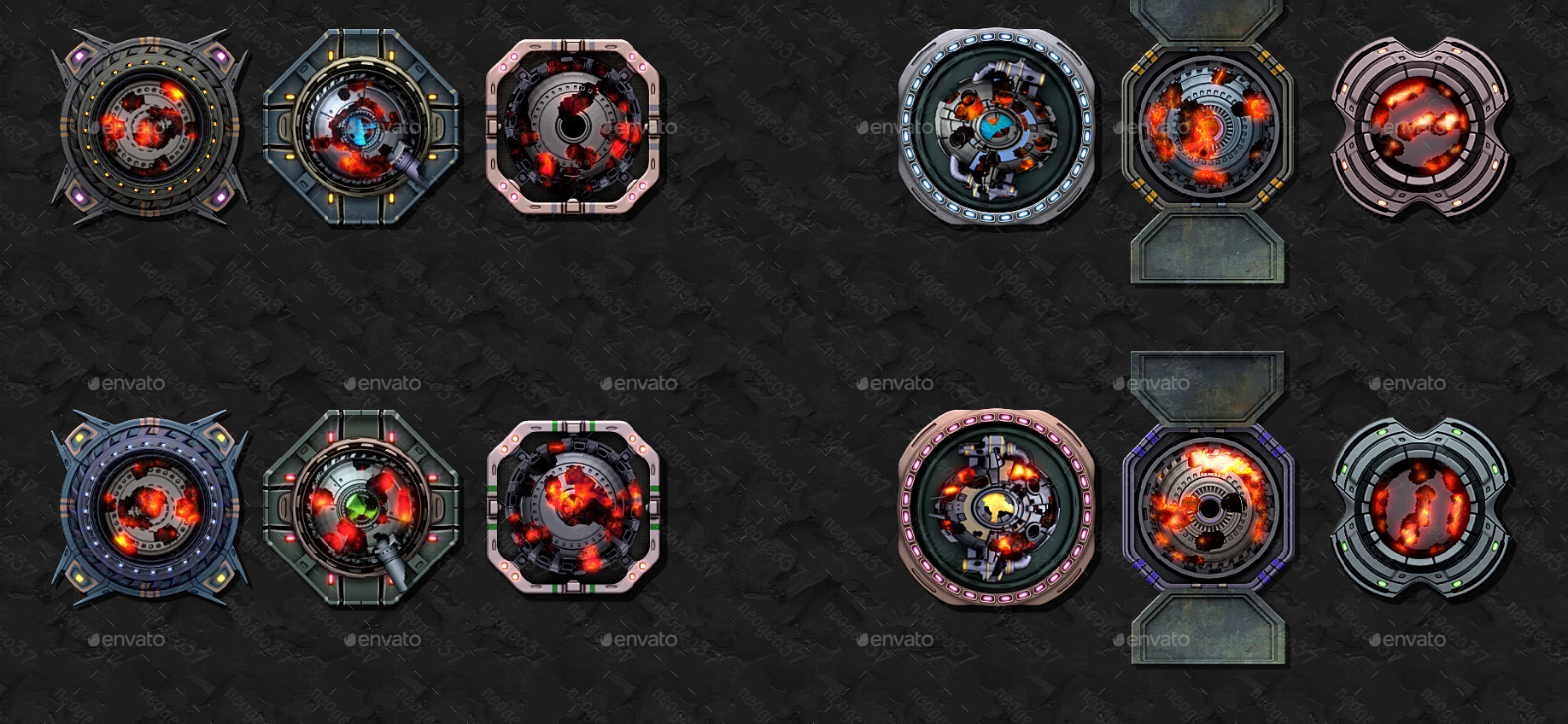 Space Shooter Sprites Ground Towers, Game Assets | GraphicRiver