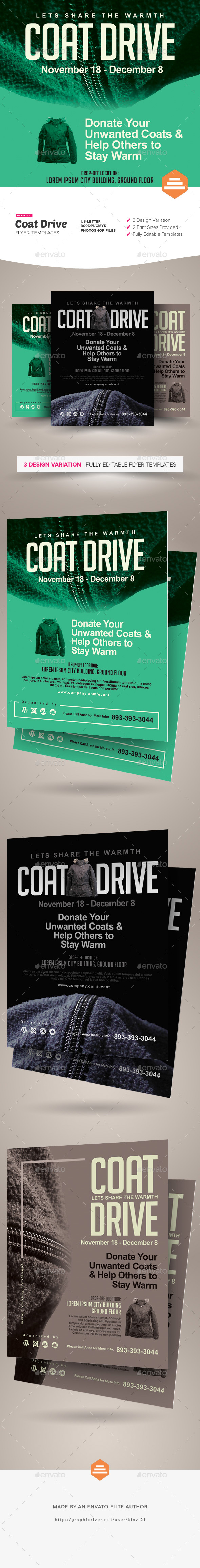 Coat Drive Flyer Templates by kinzi21 | GraphicRiver