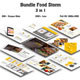 Food Bundle Storm 3 in 1 Google Slide Template, Presentation Templates