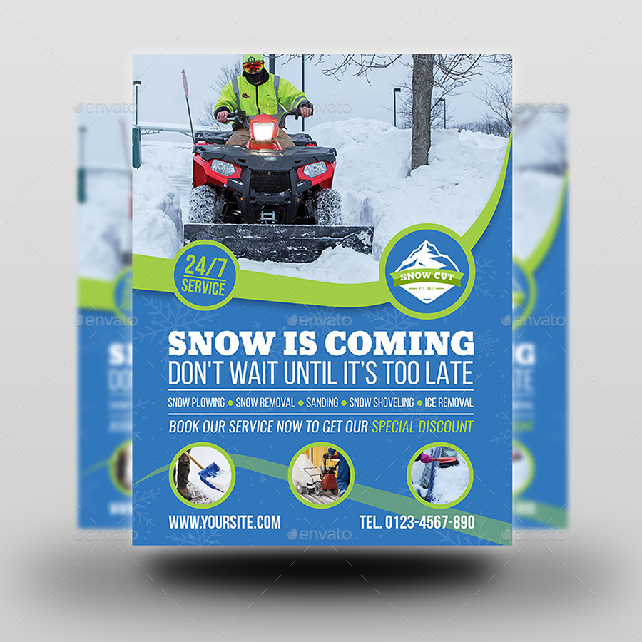 Snow Removal Service Advertising Bundle by OWPictures | GraphicRiver