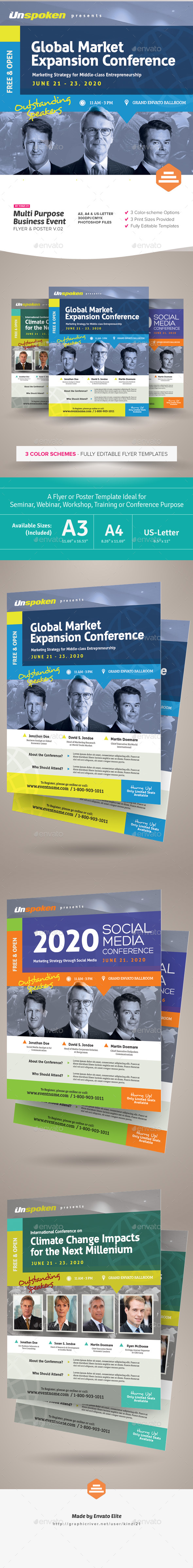 Multi Purpose Business Event Flyer or Poster v.02 by kinzi21 | GraphicRiver