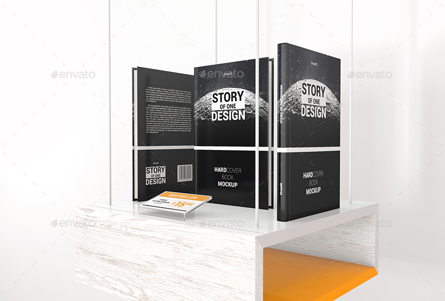 Hardcover Book With Price Tag Mockups, Graphics | GraphicRiver