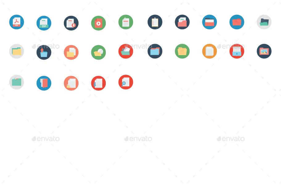 75 Files and Folder Color Vector Icons with Background, Icons ...