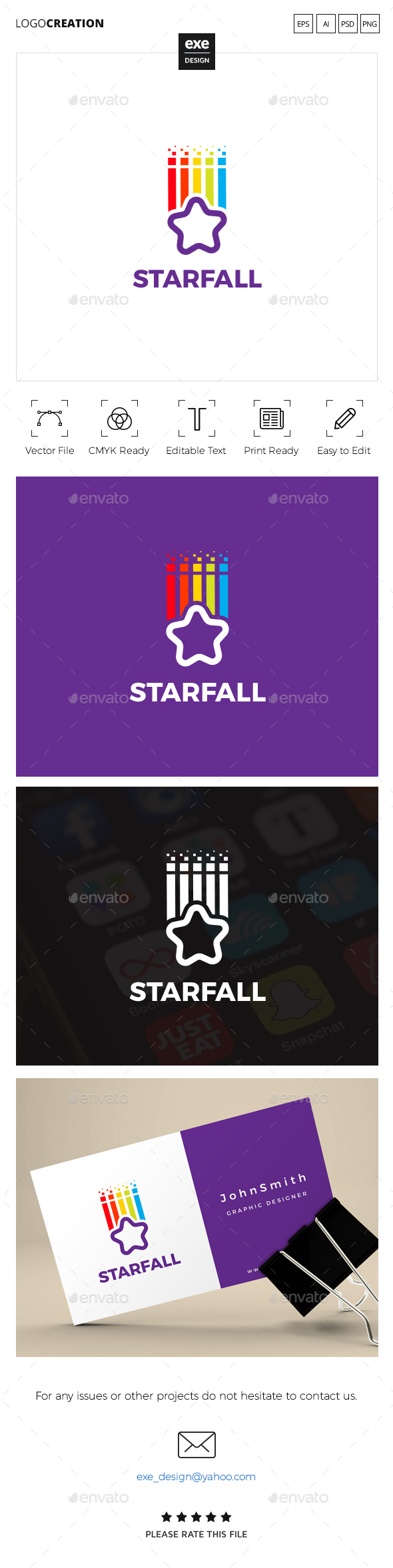 Starfall Logo, Logo Templates | GraphicRiver