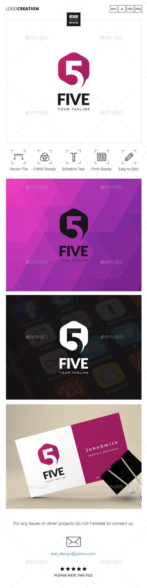 Five Logo, Logo Templates | GraphicRiver