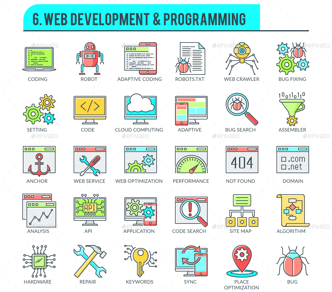 500 Filled Outline Icons, Icons | GraphicRiver