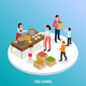 Food Sharing Isometric Background, Vectors | GraphicRiver