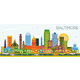 Baltimore Maryland City Skyline with Color Buildings, Vectors ...
