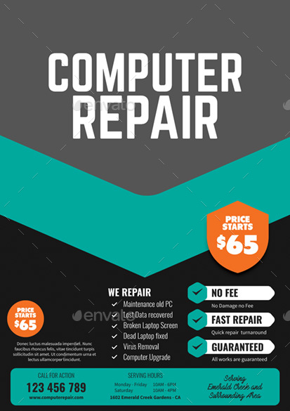 Computer Repair, Print Templates | GraphicRiver