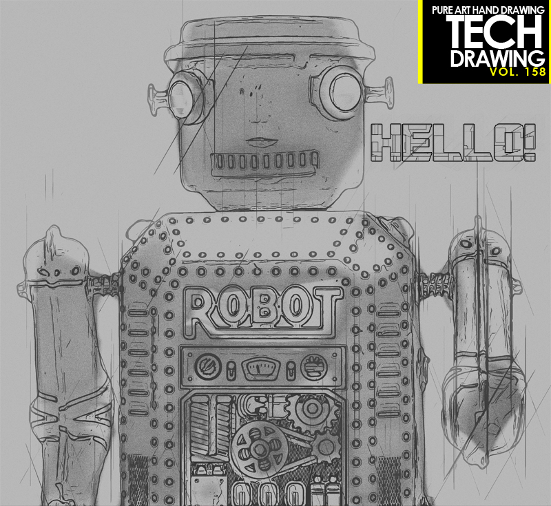 Pure Art Hand Drawing 158 – Tech Drawing, Add-ons | GraphicRiver