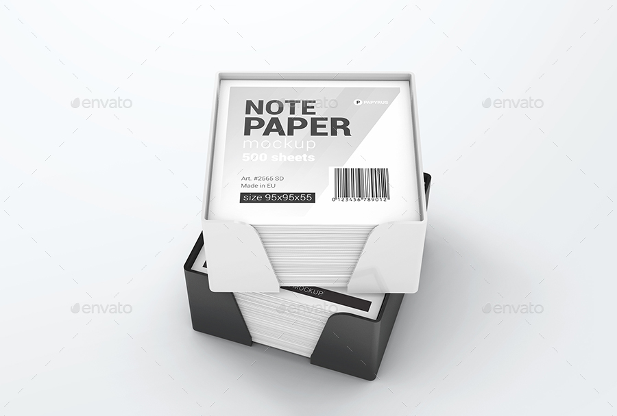 Note Paper Cube Plastic Holder Mockup, Graphics | GraphicRiver