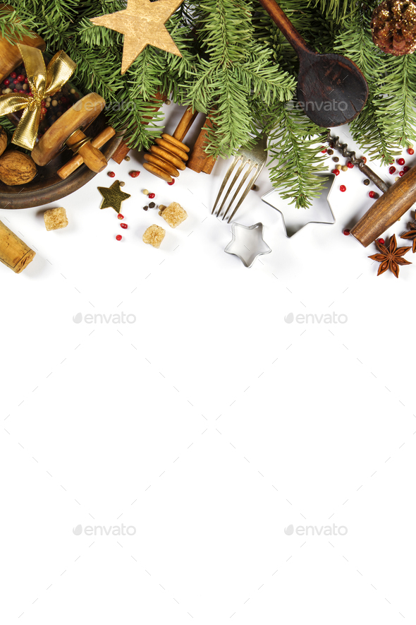 Christmas cooking background - space for your text Stock Photo by klenova