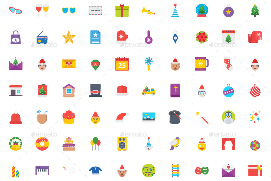 285 Christmas Party Vector Icons, Icons | GraphicRiver