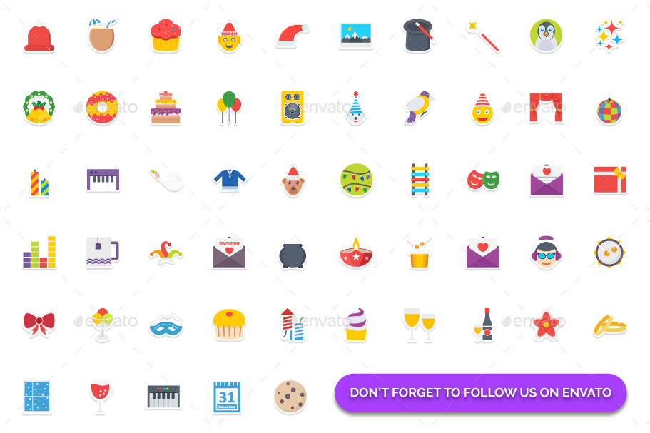 285 Christmas Party Vector Stickers Icons, Icons | GraphicRiver