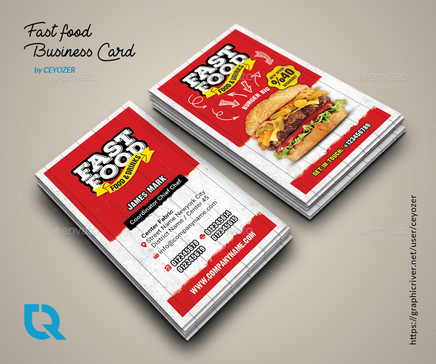 Fast Food Business Card, Print Templates | GraphicRiver