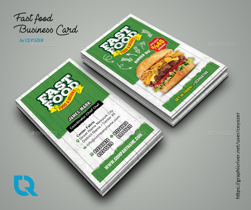 Fast Food Business Card, Print Templates | GraphicRiver