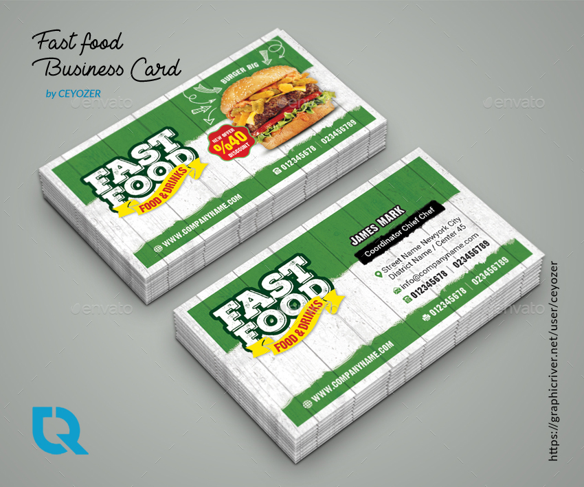 Fast Food Business Card, Print Templates | GraphicRiver