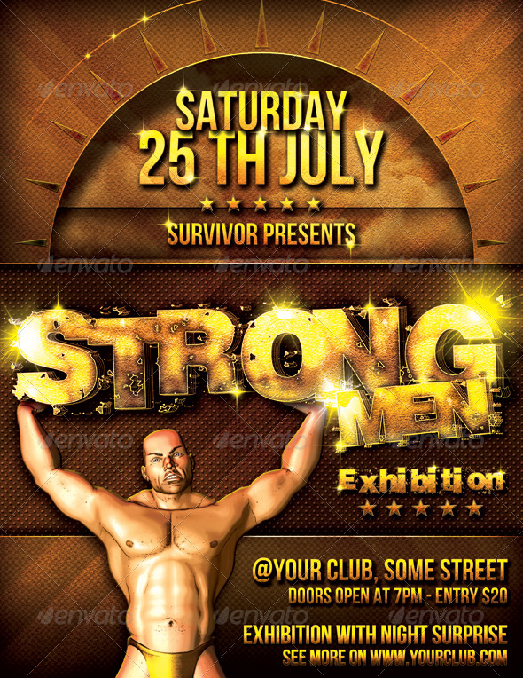 Strong Men Flyer Template, Print Templates | GraphicRiver