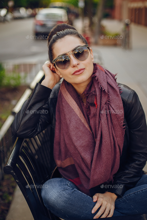 beautiful young girl in Chicago, beautiful weather Stock Photo by ...