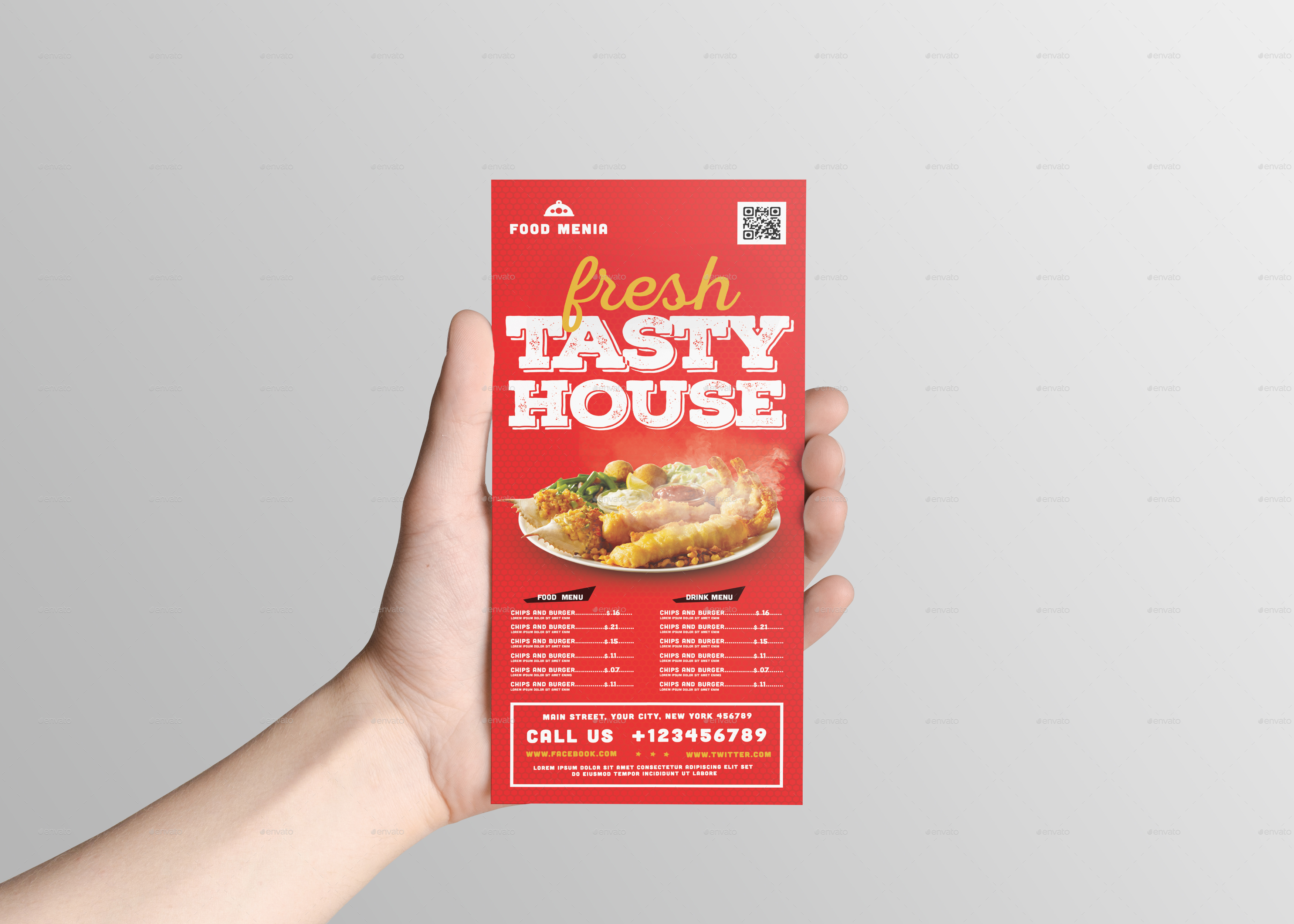 Restaurant Rack Card, Print Templates | GraphicRiver