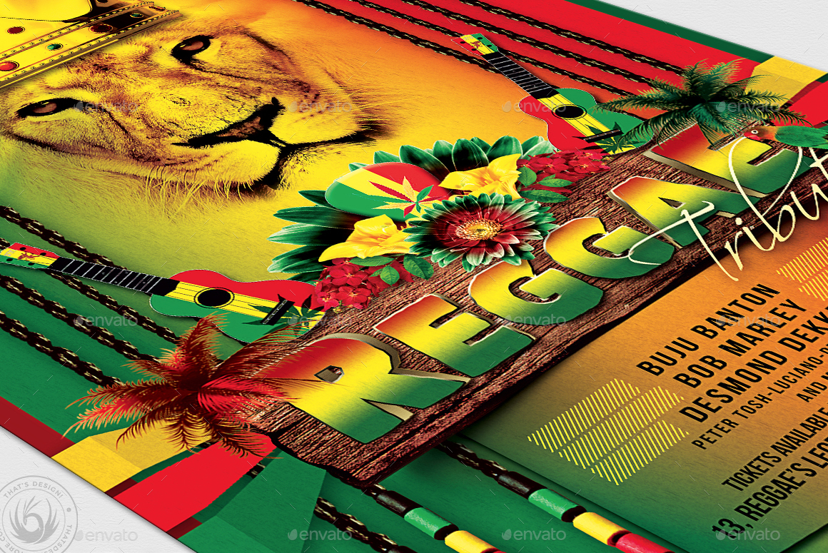 Reggae Tribute Flyer Template, Print Templates | GraphicRiver