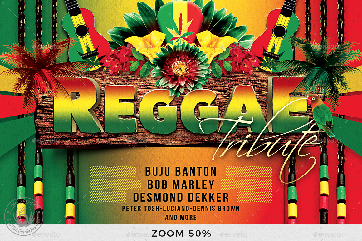 Reggae Tribute Flyer Template, Print Templates | GraphicRiver