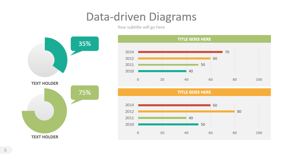 Data Charts 2 PowerPoint Template - Fully Editable, Presentation Templates
