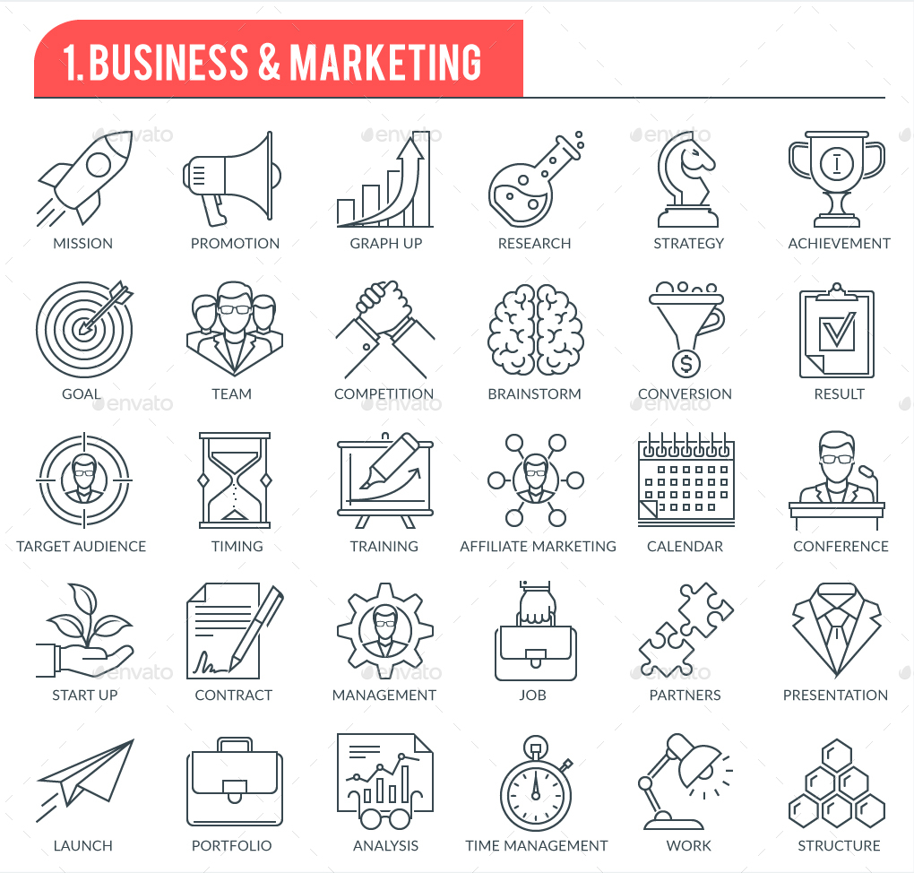 Outline Icons Pack, Icons | GraphicRiver