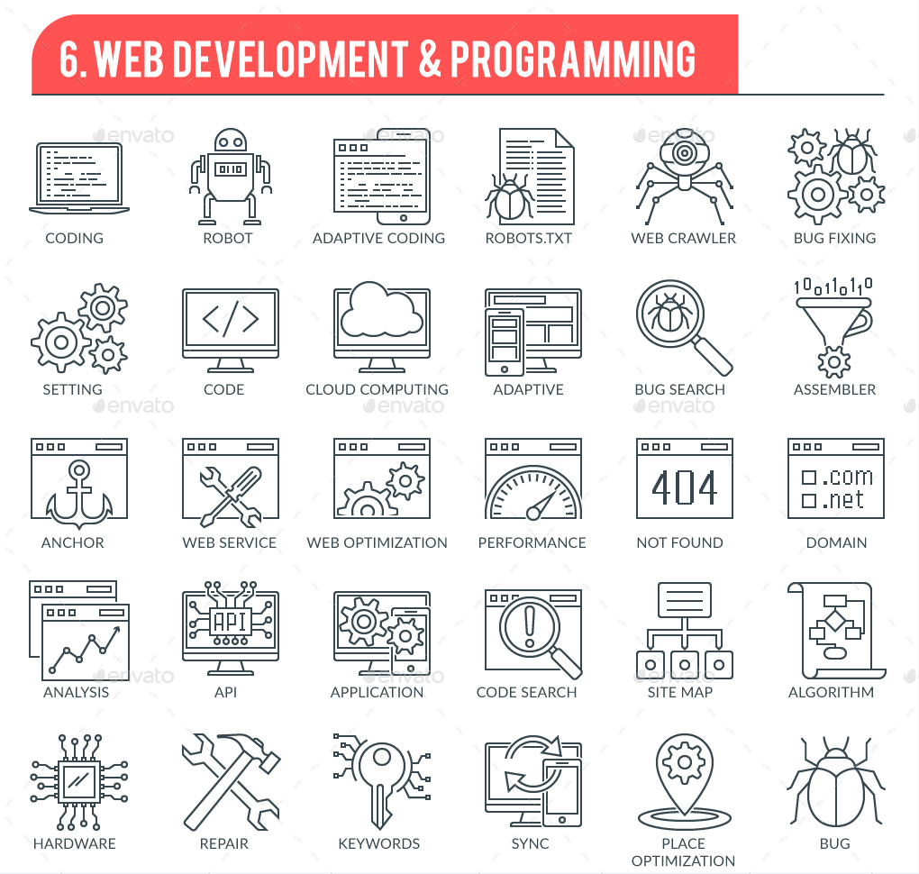 Outline Icons Pack, Icons | GraphicRiver