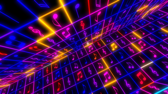 Music Notes Glowing, Motion Graphics | VideoHive
